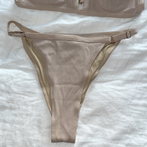 JLUXLABEL | Swim | Jluxlabel Beige Emilia Ribbed Bikini Set | Poshmark
